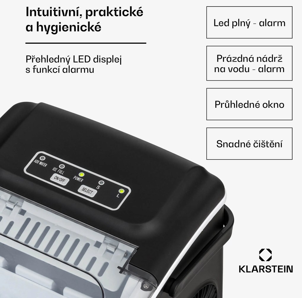 Klarstein Caldwell, výrobník ledu, 12 kg/24 h, 1,3 l