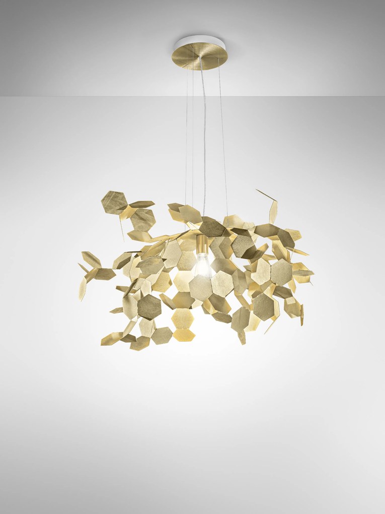 Zava Andromeda, závěsné designové svítidlo, 1xE27, broušená mosaz, prům. 90cm