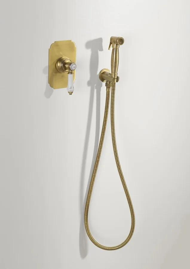 Reitano Rubinetteria Bidetová sprcha retro s hadicí a držákem sprchy s vyústěním, bronz