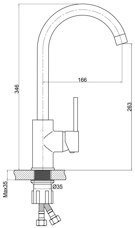 F-Design Avanza, stojánková dřezová baterie, grafitová, FD1-A06-4-21