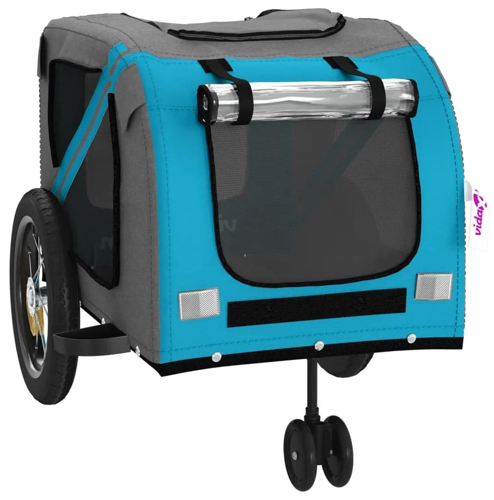 Vozík za kolo pro psa modrý a černý oxfordská tkanina a železo - Default Title
