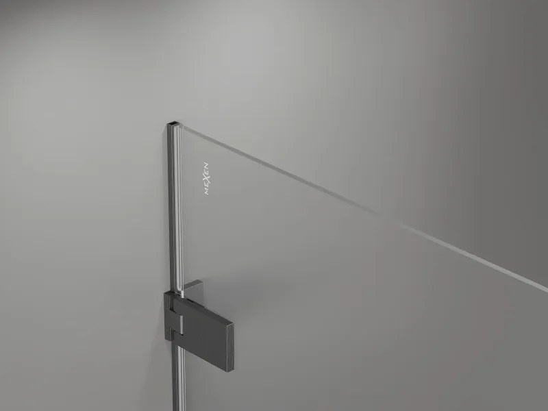 Mexen Lunar-F, skládací sprchový kout pravý 100 x 80 cm, 8mm čiré sklo, profil grafit broušený, 836-100-080-66-00-P