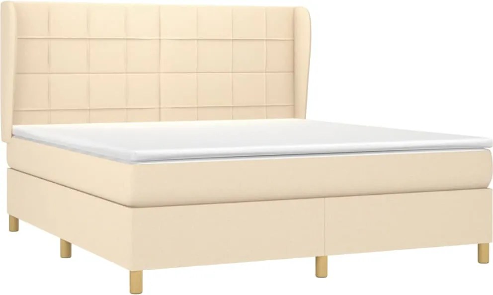 Box spring postel s matrací krémová 160x200 cm textil 3128538