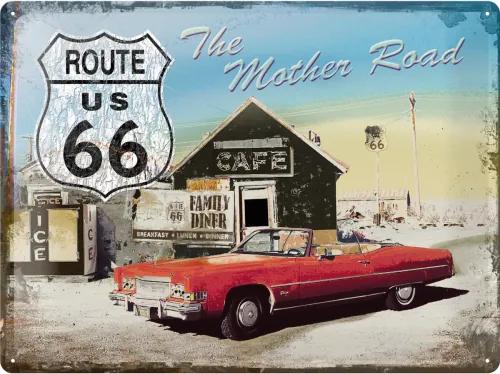 Nostalgic Art Plechová cedule – Route 66 (Red Car) 30x40 cm
