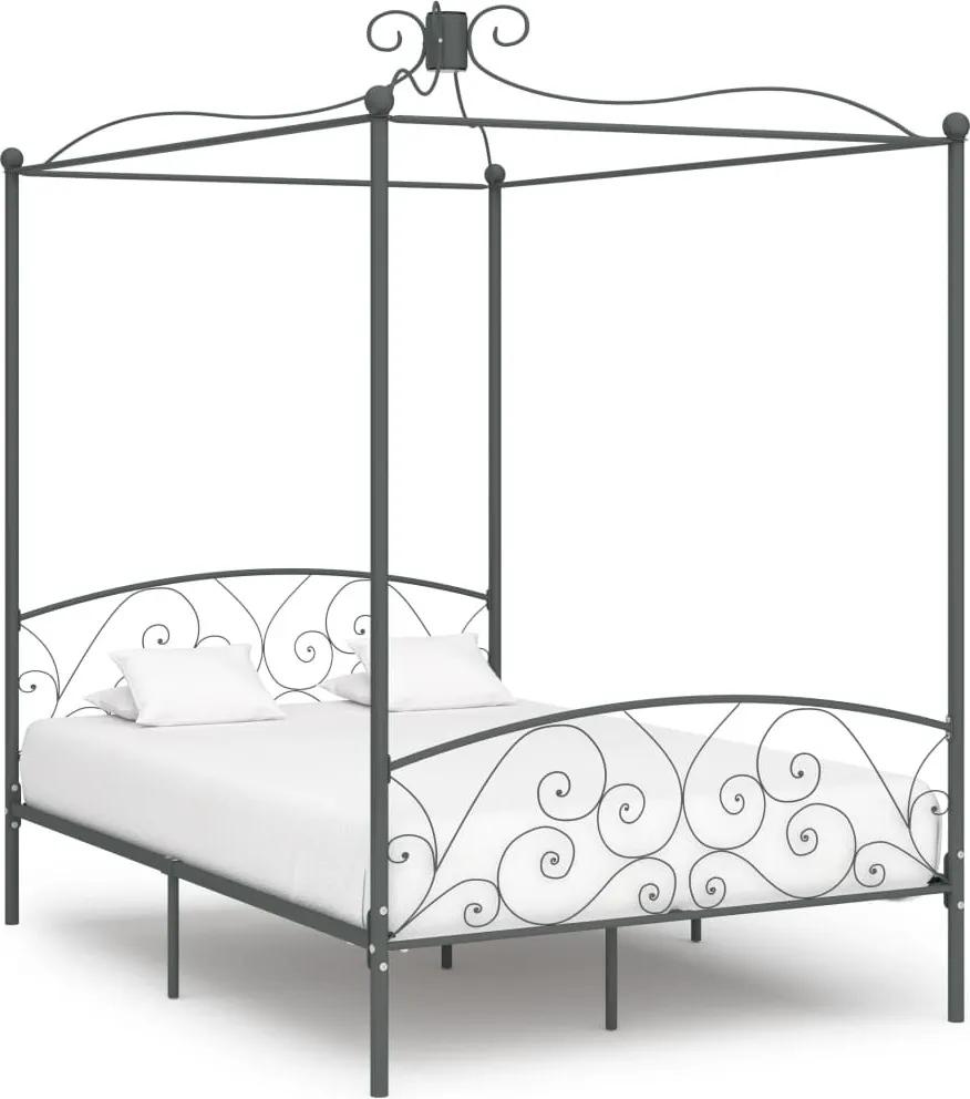 vidaXL Rám postele s nebesy kovový 120 x 200 cm [284482] Barva: Růžová