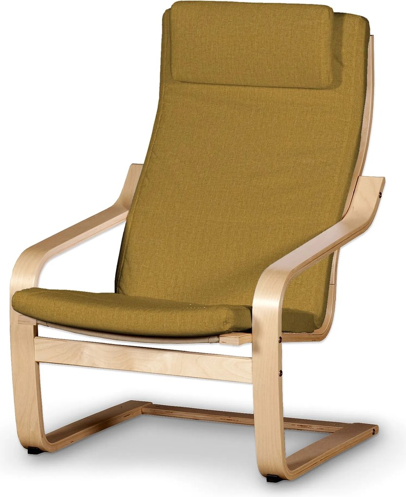 Sedák na křeslo IKEA Poäng II barva žlutá látka pletený vzor