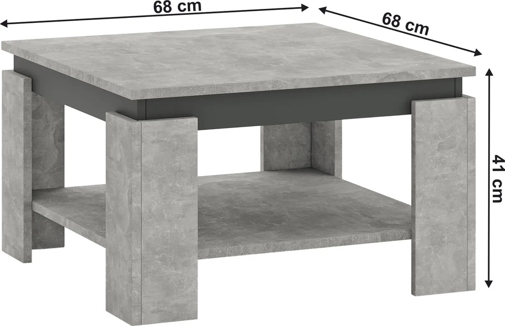 Konferenční stolek, beton/grafit, LEJSY