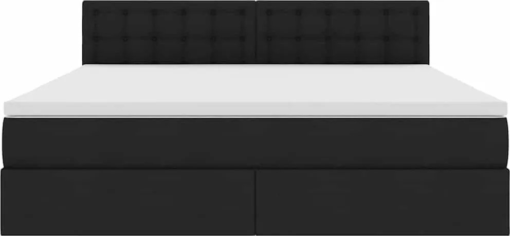 Postel s úložným prostorem a matrací Černá 180 x 200 cm Samet 3370652