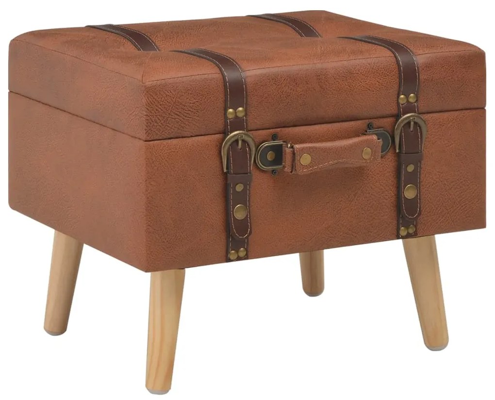 Stolička s úložným prostorem 40 cm bronzová umělá kůže