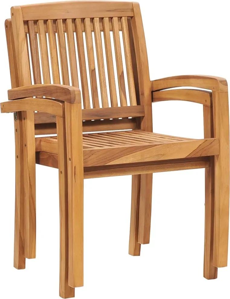 vidaXL Zahradní židle 2 ks podušky masivní teakové dřevo [3063264] Barva: Modrá