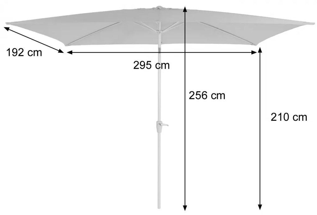 Slunečník N23 2x3m polyester/hliník - krémová