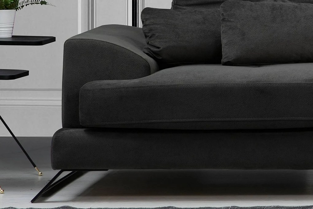 Designová rohová sedačka Heimana 308 cm antracitová - pravá