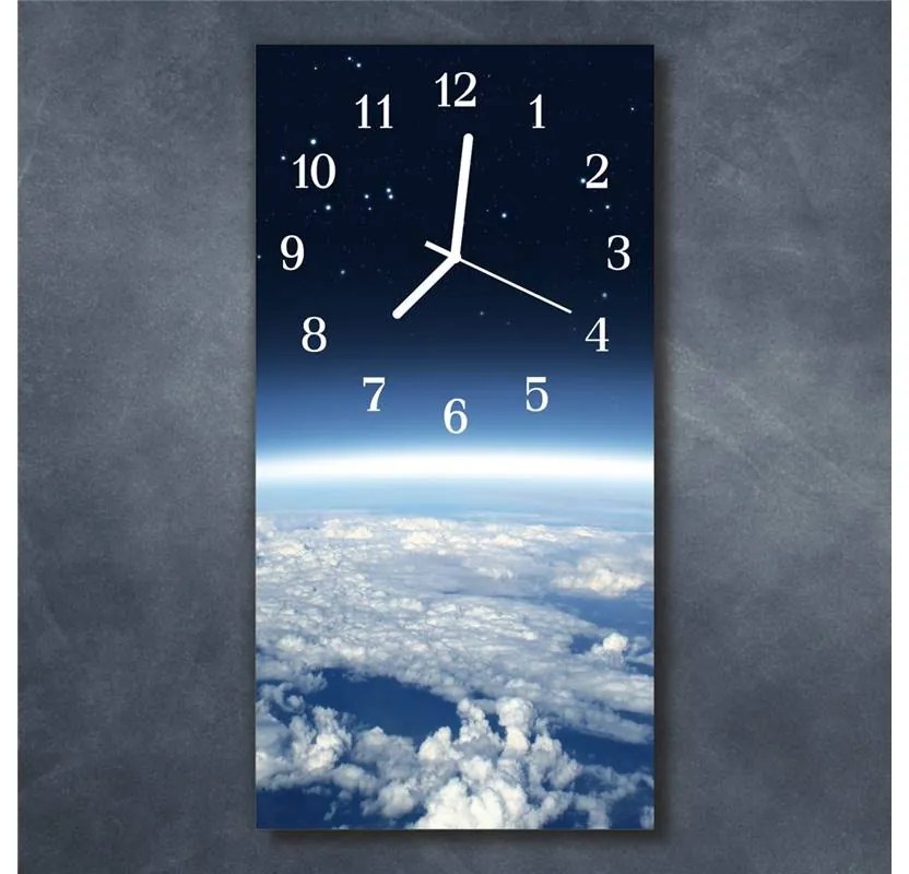 Nástěnné hodiny obrazové na skle - Mraky