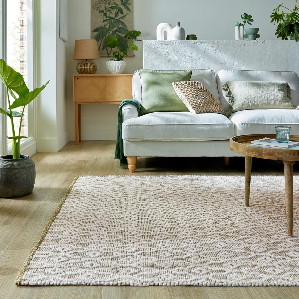 Ručne tkaný kusový koberec Nur Wool Dream Green, 160x230, zelená, obývacia izba, Flair Rugs
