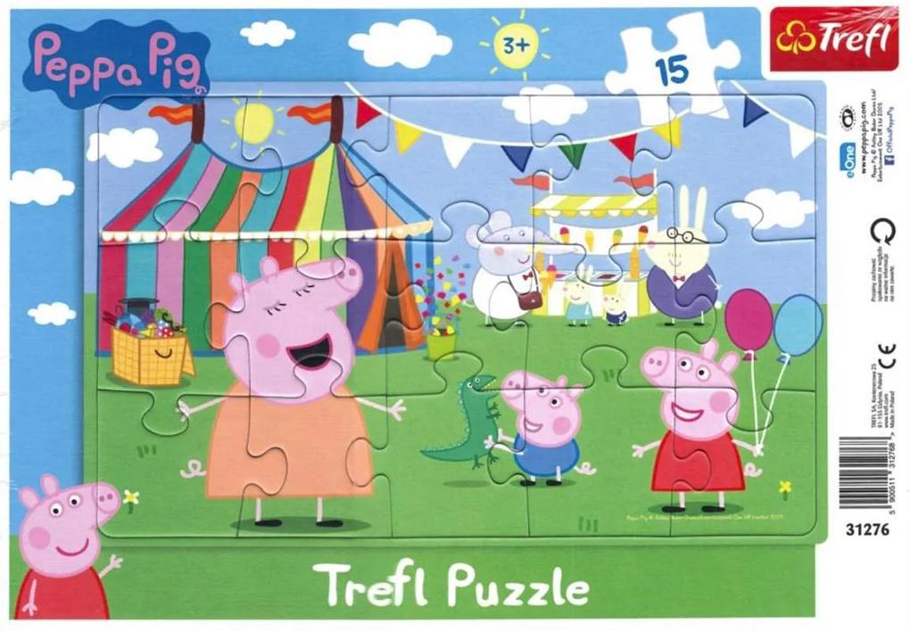 TREFL Deskové puzzle Prasátko Peppa na pouti 15 dílků | Sousedé