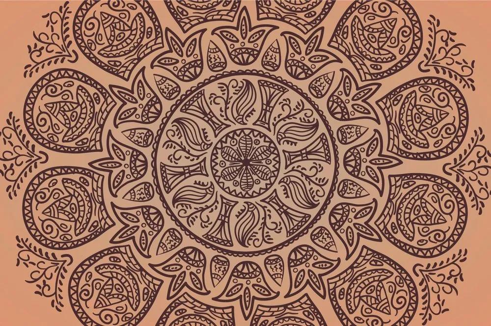 Tapeta Mandala s abstraktním lidovým vzorem - 225x150 cm