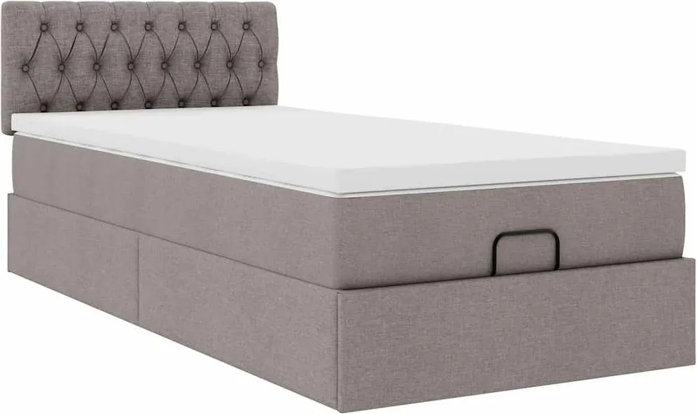 Osmanský rám postele s matrací taupe 90x190cm textil 3311508