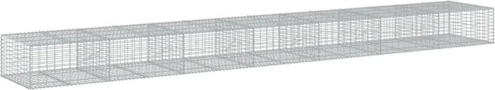 Gabionový koš s víkem 700 x 100 x 50 cm pozinkované železo 3295184