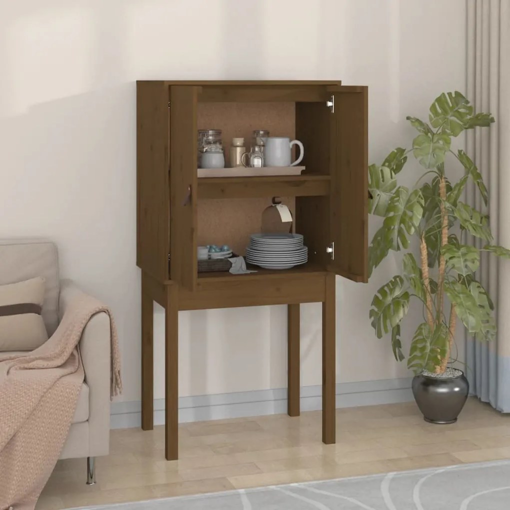 vidaXL Skříň highboard 60x40x120 cm masivní borové dřevo [821745] Barva: Šedá