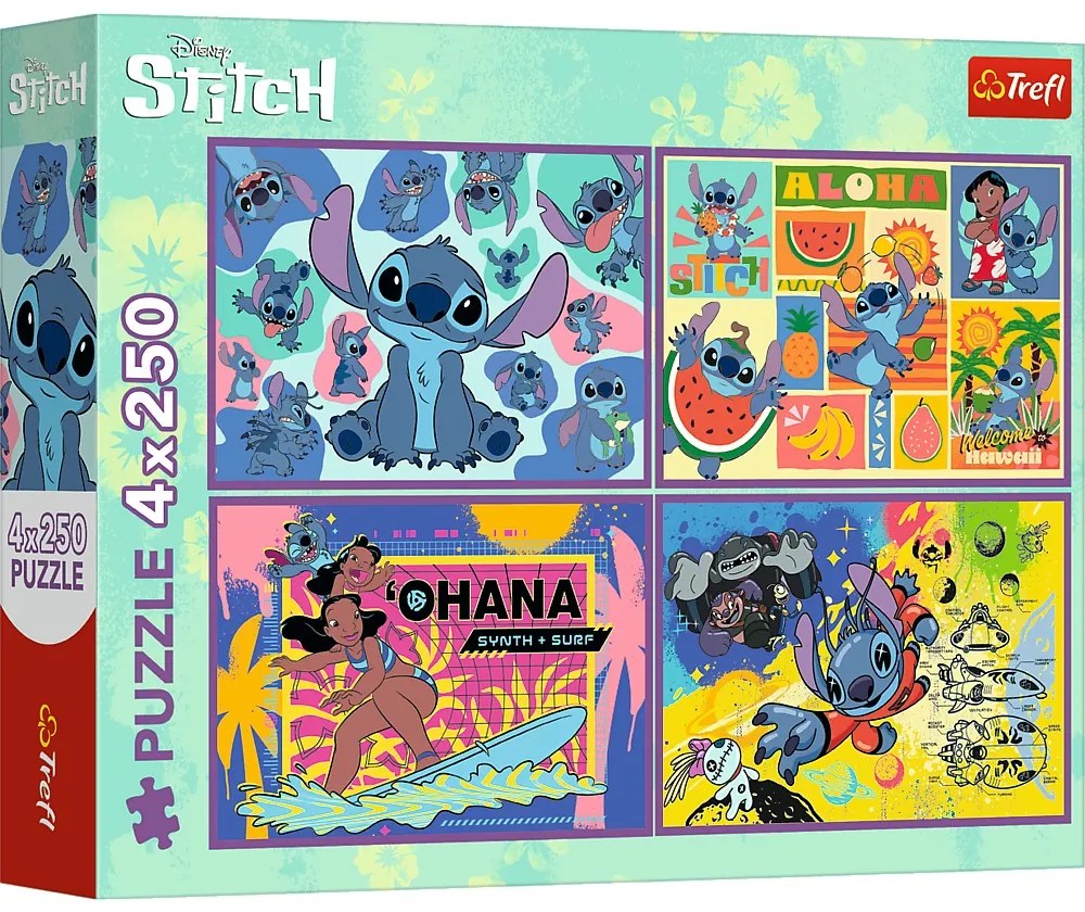 Trefl Puzzle 4x250 Úžasný Stitch