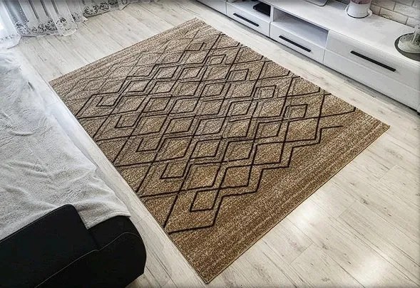 HU Moderní koberec Rio 166-Beige-Beige v béžovo-hnědé barvě Rozměr: 60x100 cm
