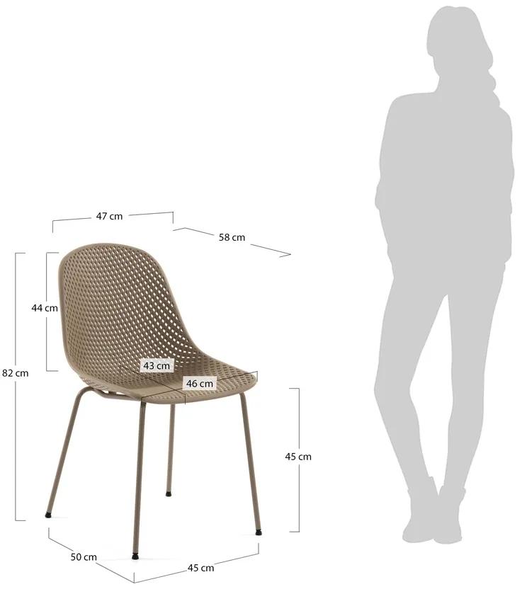 Béžová plastová jídelní židle Kave Home Quinby