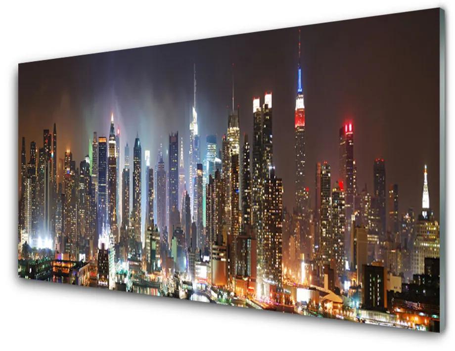 Plexisklo-obraz Noc Město New York 140x70 cm