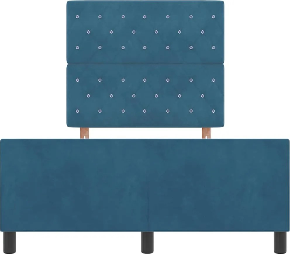 Postel s boxspringem s čelo Tmavě modrá 120 x 200 cm samet 3344871