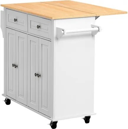 Kuchyňský ostrůvek s úložným prostorem, Se 2 zásuvkami VEVOR – 900 × 395 × 15 mm