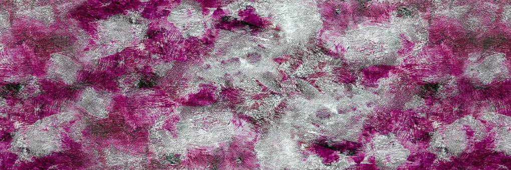 DIMEX | Fototapeta do kuchyně Abstraktní fialová malba KI-180-284 | 180 x 60 cm | fialová, šedá