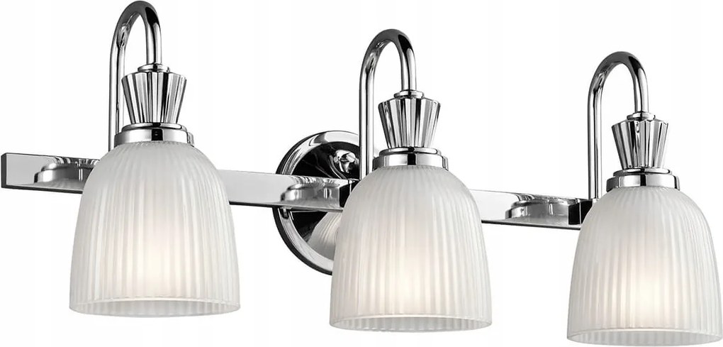 Nástěnná koupelnová lampa Cora KL-CORA3-BATH Kichler kovová IP44 chrom bílá