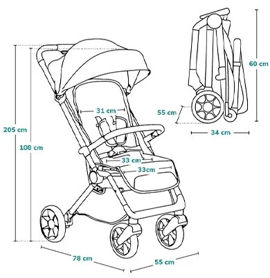 Lionelo - Sportovní kočárek CLOE černá/zlatá