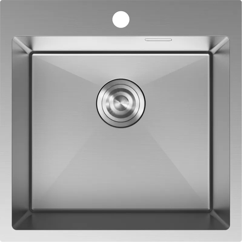 Mexen Solix, 1-komorový nerezový dřez 500 x 500 mm, broušená ocel, 6407501000-01
