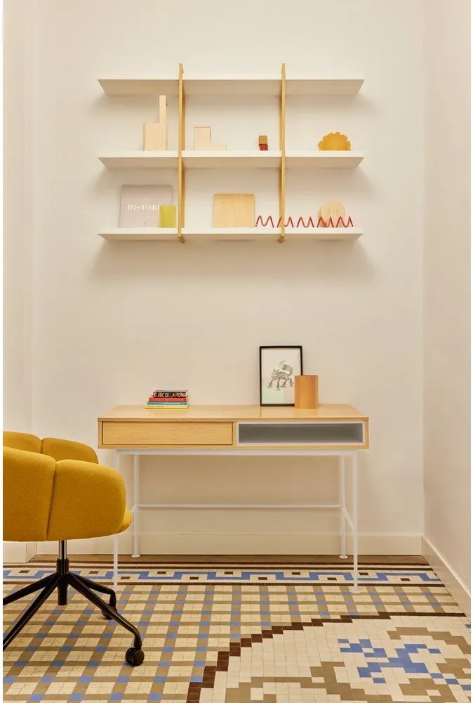 Pracovní stůl s deskou v dubovém dekoru 60x120 cm Yoko – Teulat