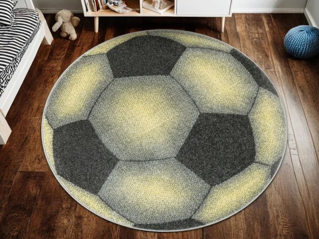 Koberec Lima G758A Football, grafitový / žlutý kruh