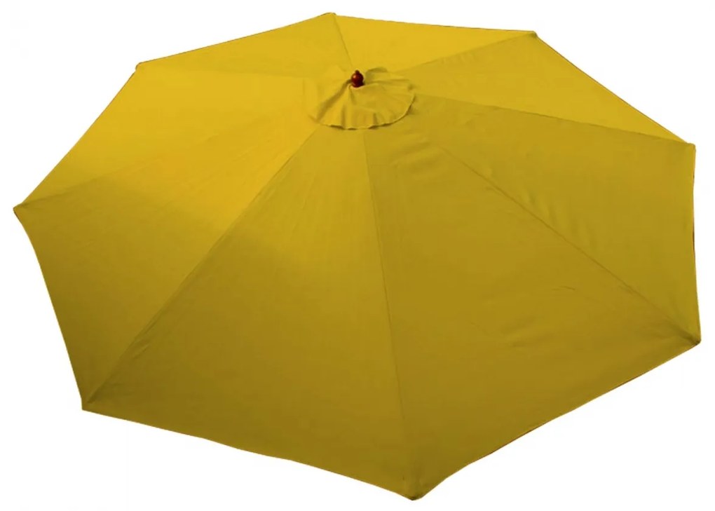 Slunečník Florida Ø 3,5m - polyester/dřevo - žlutá
