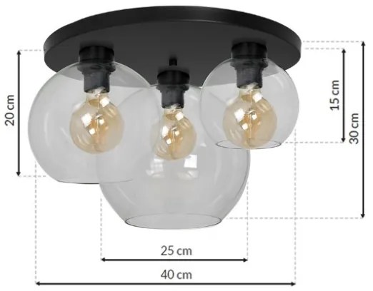 Stropní svítidlo SOFIA 3xE27/60W/230V čirá
