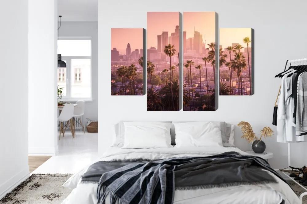 Vícedílný obraz Centrum Los Angeles Při Západu Slunce Nedostatek Nedostatek Plátno Canvas 160x120