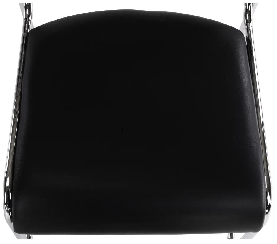 Zasedací židle, černá ekokůže, BULUT