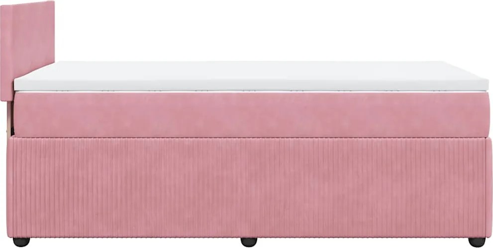 Box spring postel s matrací růžová 90x200 cm samet 3289937