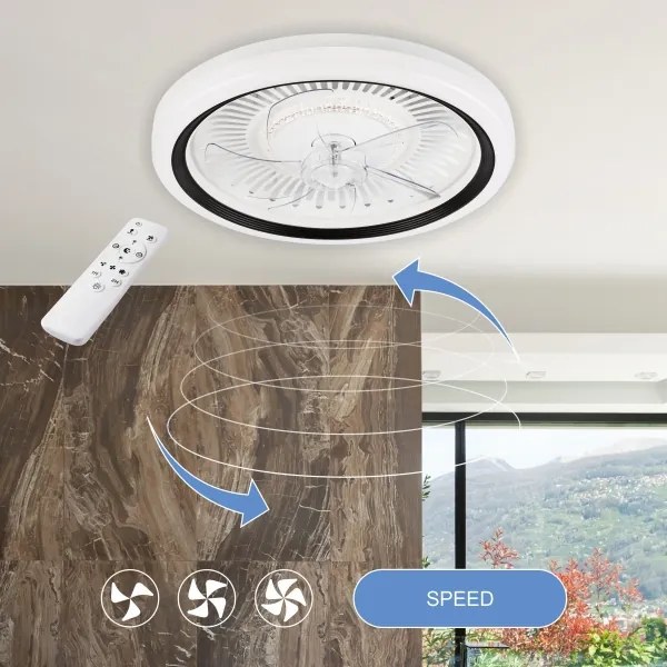 LED Stropní svítidlo s ventilátorem GEMMA LED/37W/230V bílá + DO