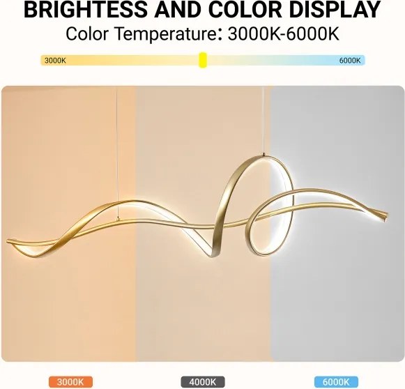 Brilagi - LED Stmív. lustr na lanku SIGNATURE LED/55W/230V 120x23 cm zlatá + DO