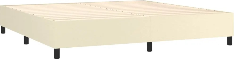 Box spring postel s matrací a LED krémová 200x200 cm umělá kůže 3135845
