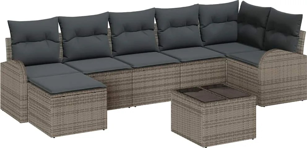 Set pohovek 8 ks Šedá polyratan 3354808
