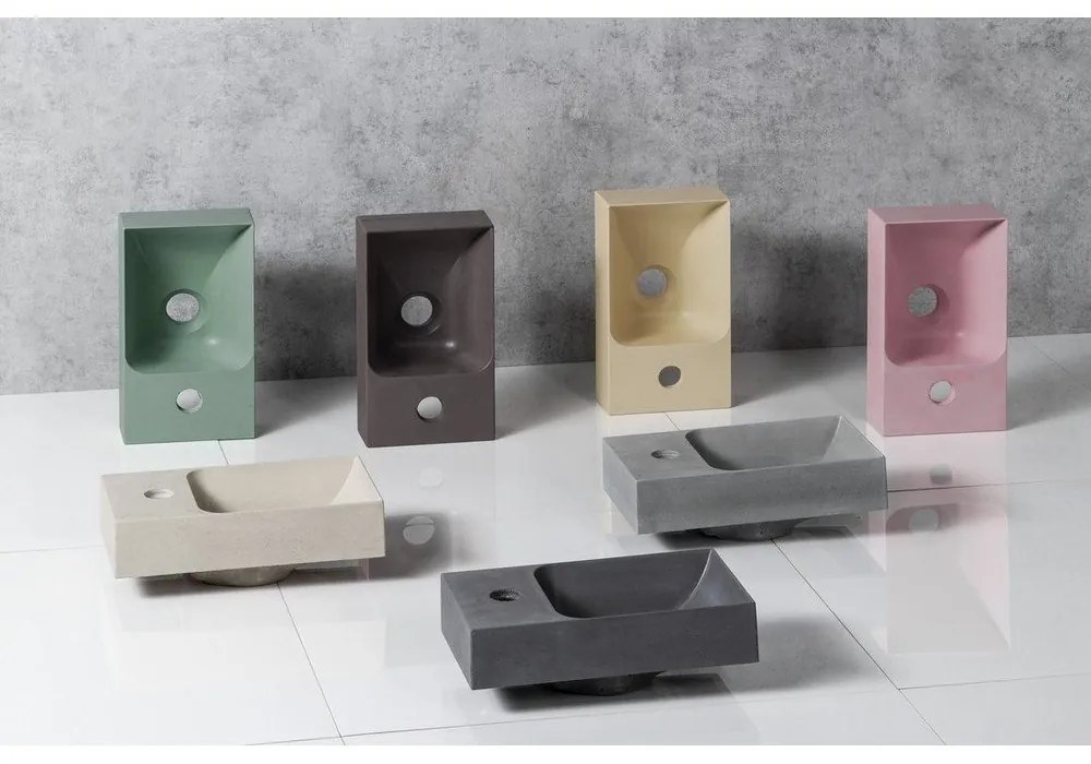 Světle šedé betonové umývátko 31x17 cm Piccolino – Sapho
