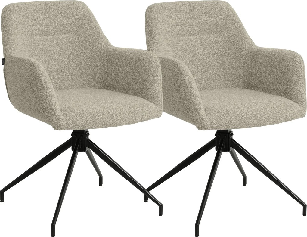 Sada 2 jídelních židlí Merlinda látka Teddy – taupe
