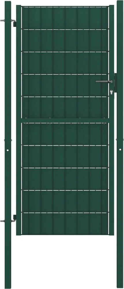 vidaXL Marketos Plotová branka PVC a ocel 100 x 164 cm zelená