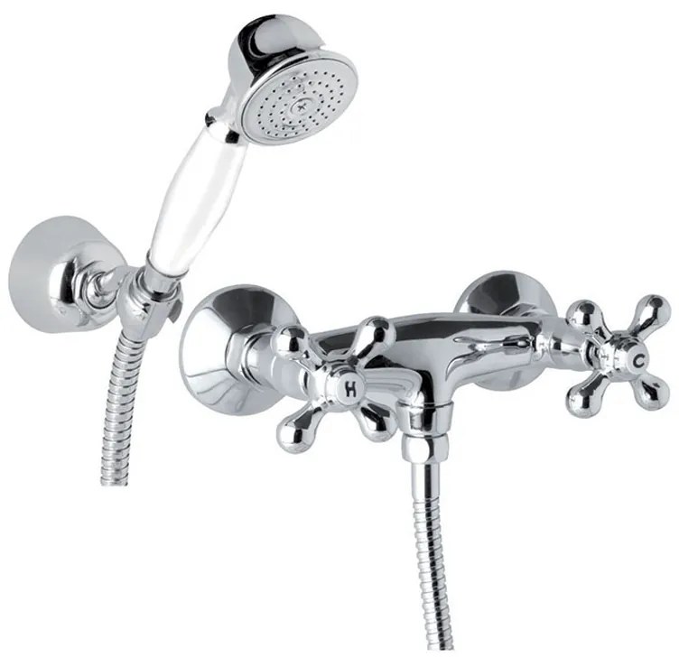 Mereo Mereo, Sprchová nástěnná baterie, Retro Viktorie, s příslušenstvím, chrom, CBL601