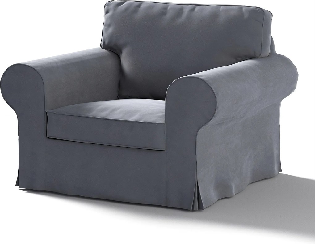 Potah na křeslo IKEA Ektorp barva šedá látka lesklé, sametová