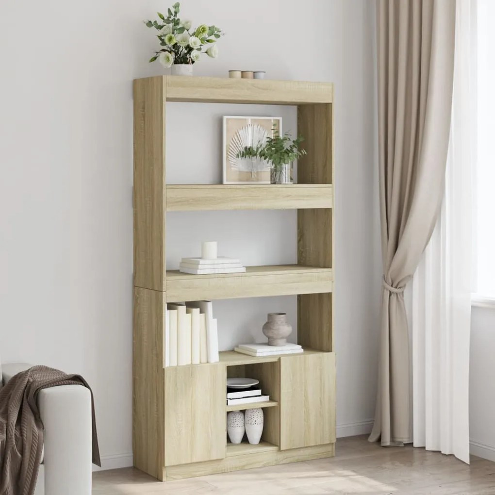 Skříň highboard dub sonoma 92 x 33 x 180 cm kompozitní dřevo